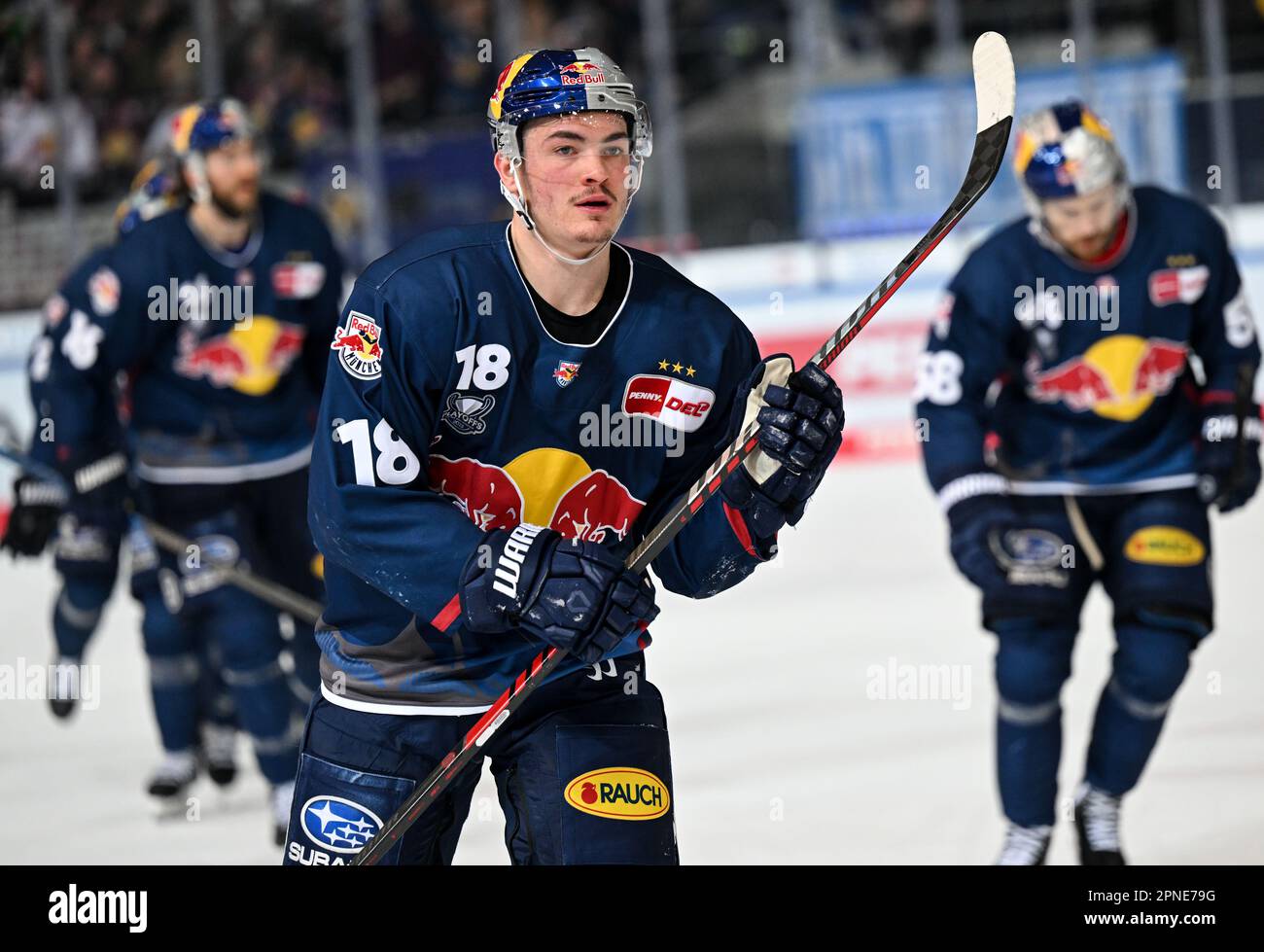 Munich, Germany. 18th Apr, 2023. Ice hockey: DEL, EHC Red Bull München ...