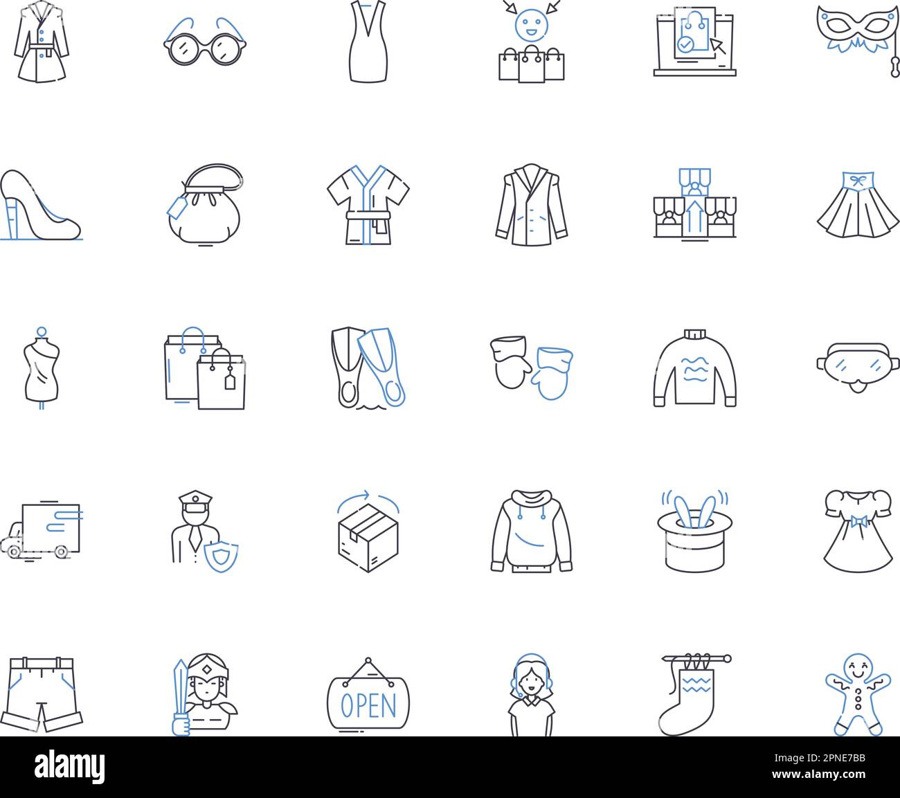 Mode line icons collection. Chic, Trendy, Vintage, Edgy, Classic ...