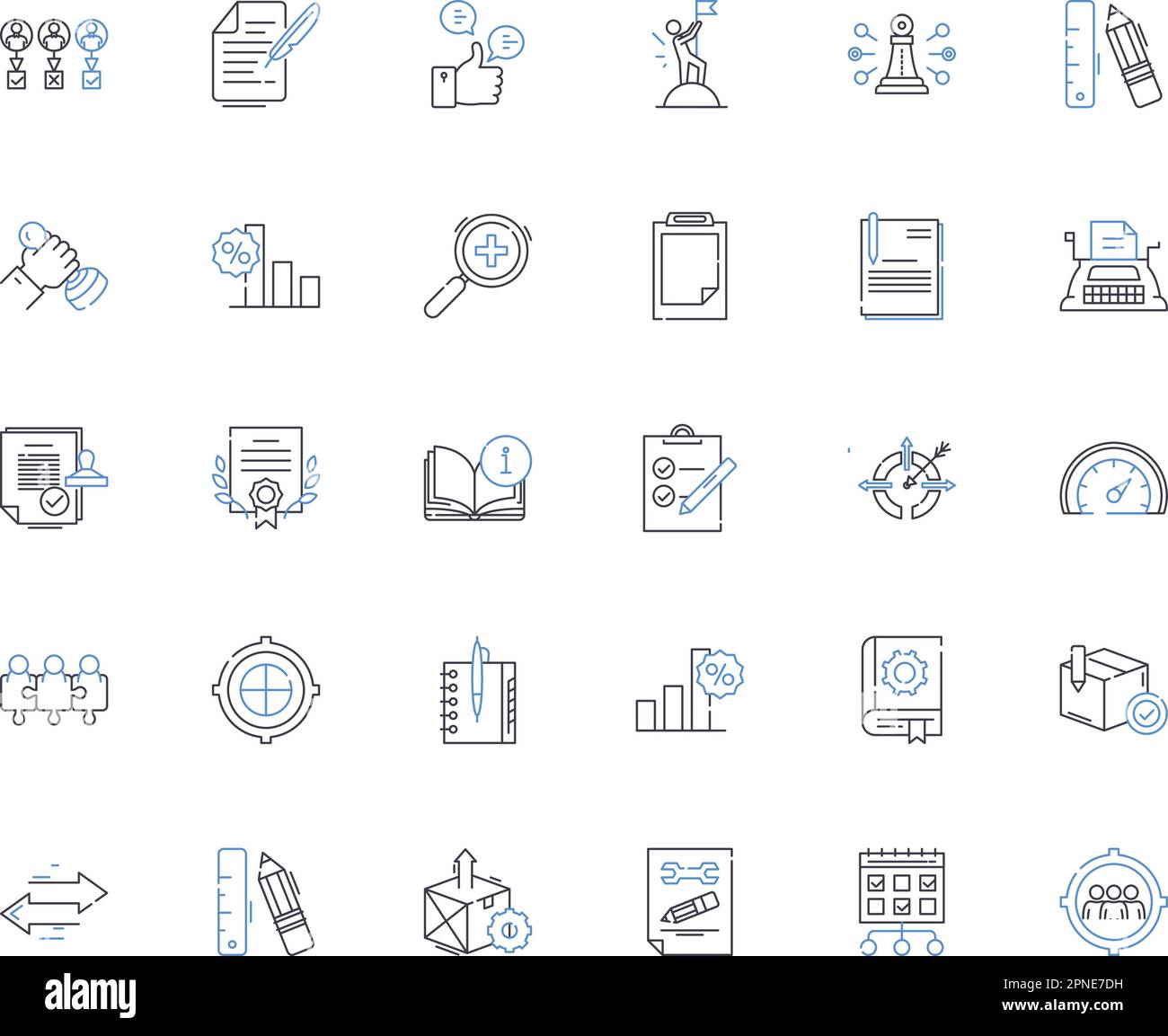 Strength line icons collection. Power, Vigor, Might, Tenacity ...