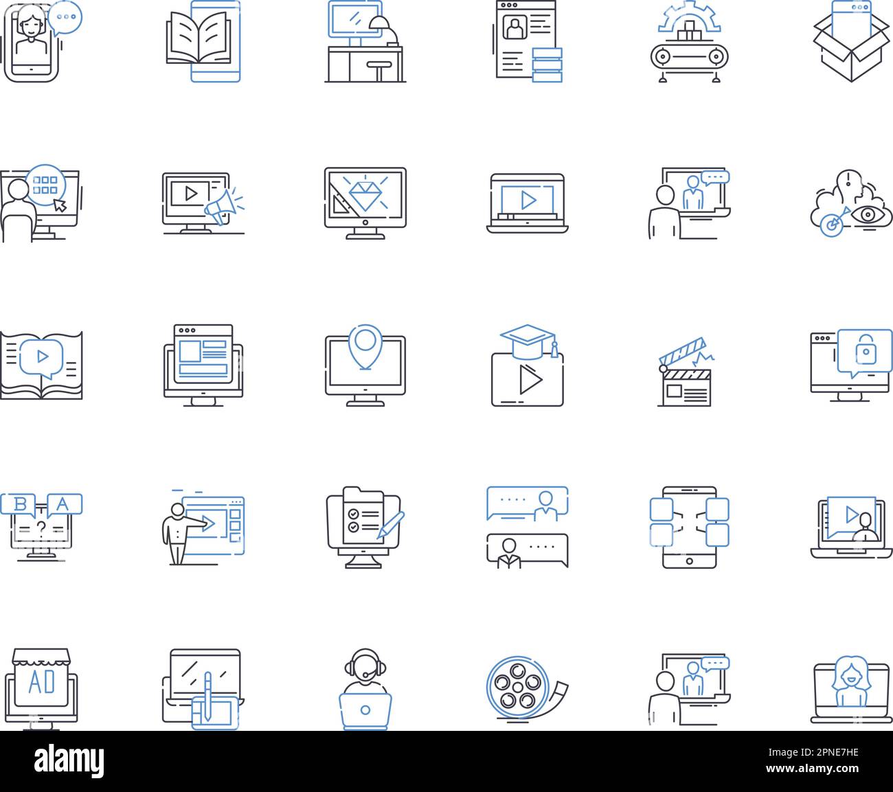 Press agency line icons collection. Journalism, Reporting, News ... Press agency line icons collection. Journalism, Reporting, News ...