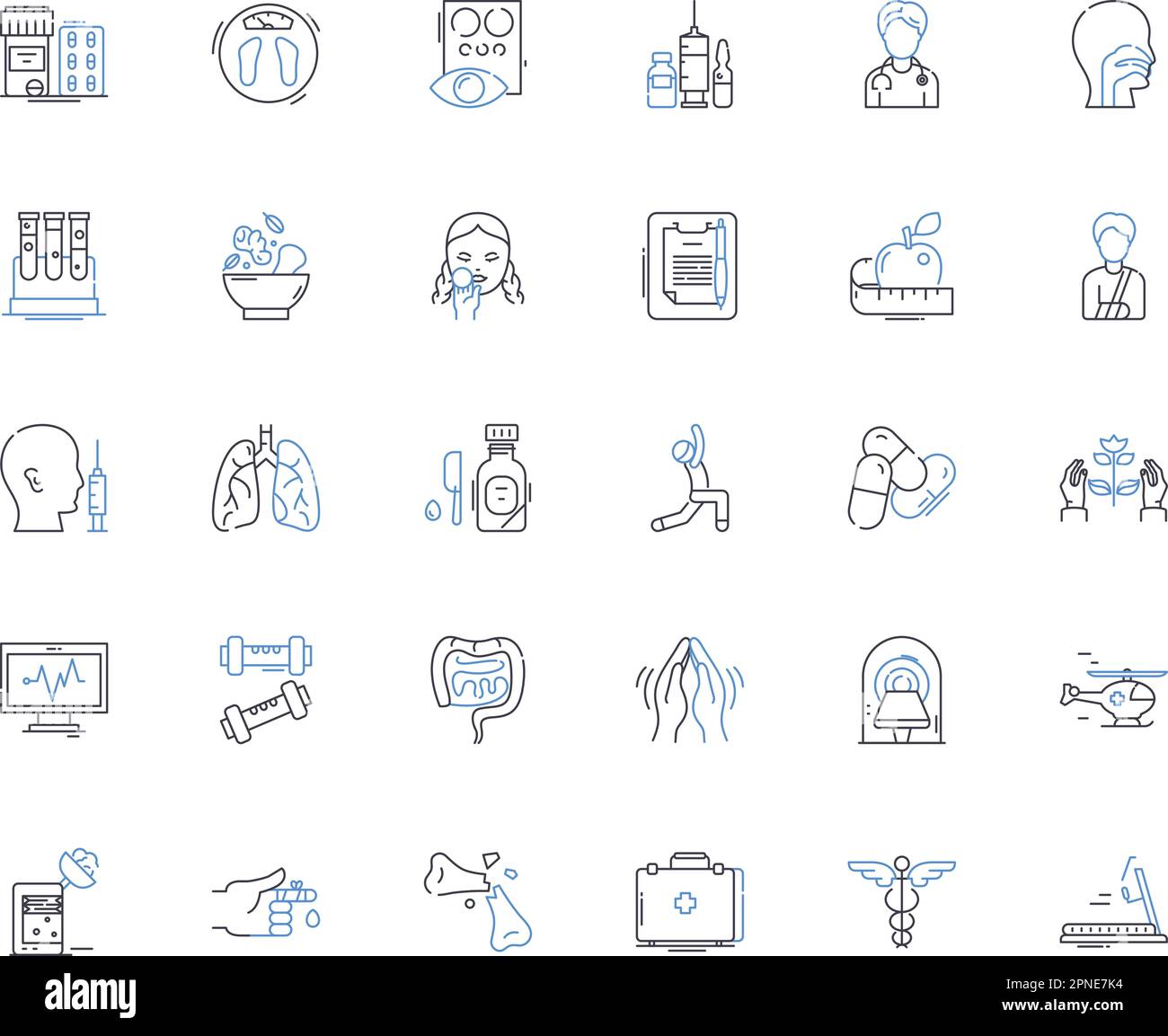 Pharmaceuticals line icons collection. Medications, Prescriptions ...