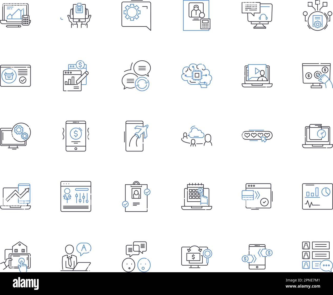 Customer Assisatance Line Icons Collection Support Help Assistance