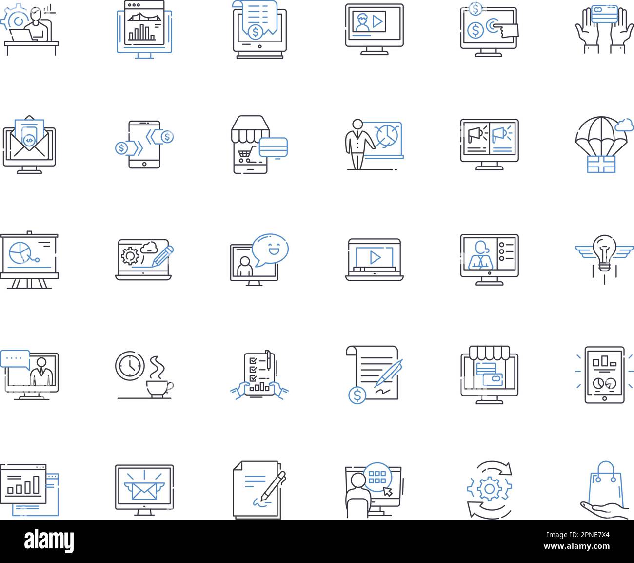 New business line icons collection. Startup, Entrepreneurship, Venture ...