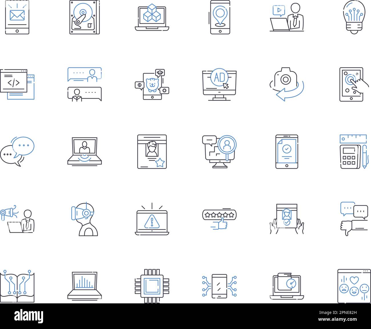 Data Mining Line Icons Collection Extraction Analysis Machine Learning Big Data Clustering