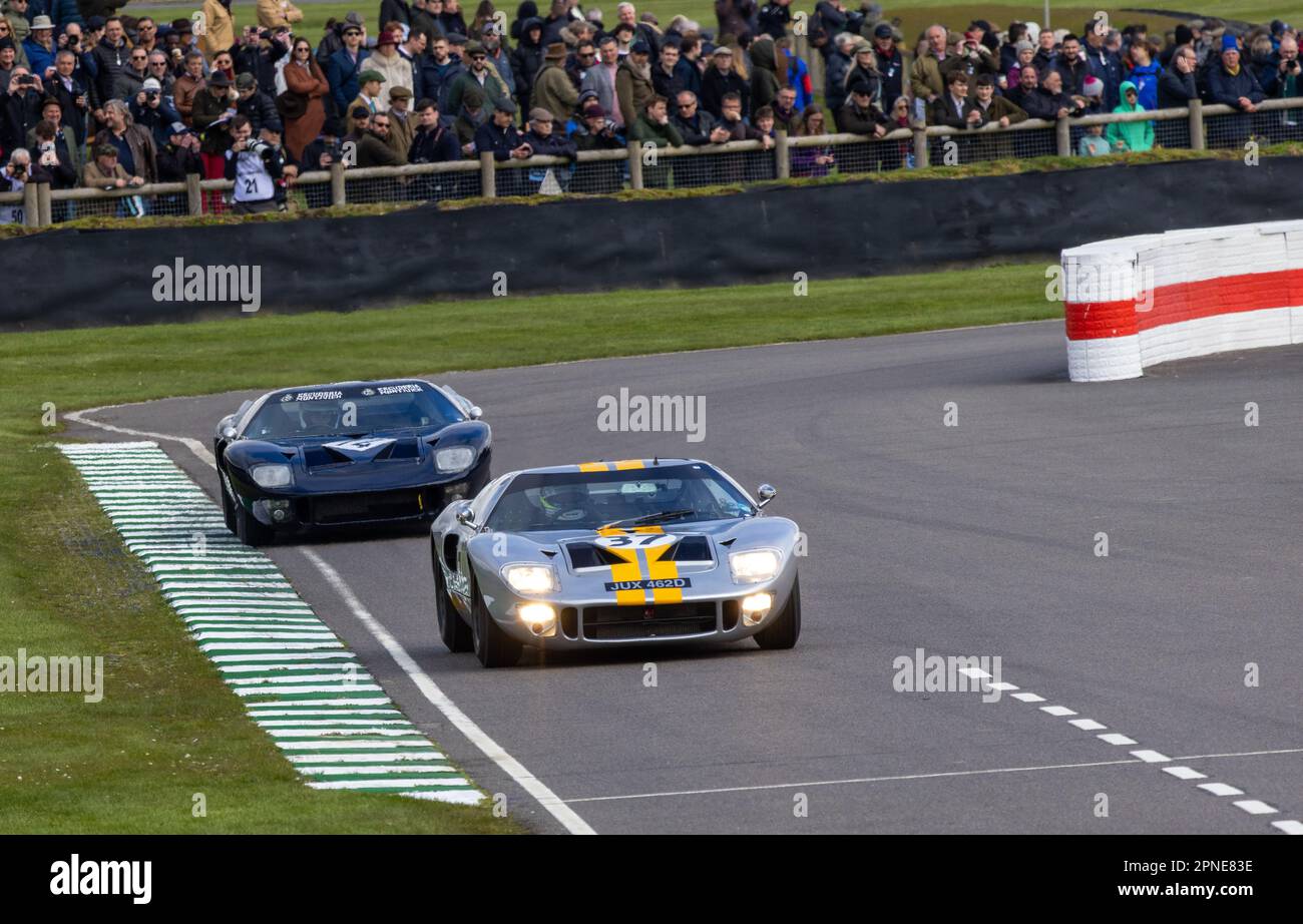 April 2023 - Silver Ford GT40 at the Goodwood Members Meeting 80 Stock ...