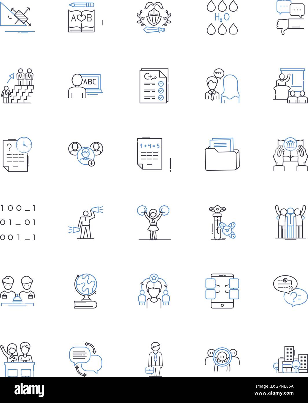 Coaching learners line icons collection. Empowerment, Growth ...