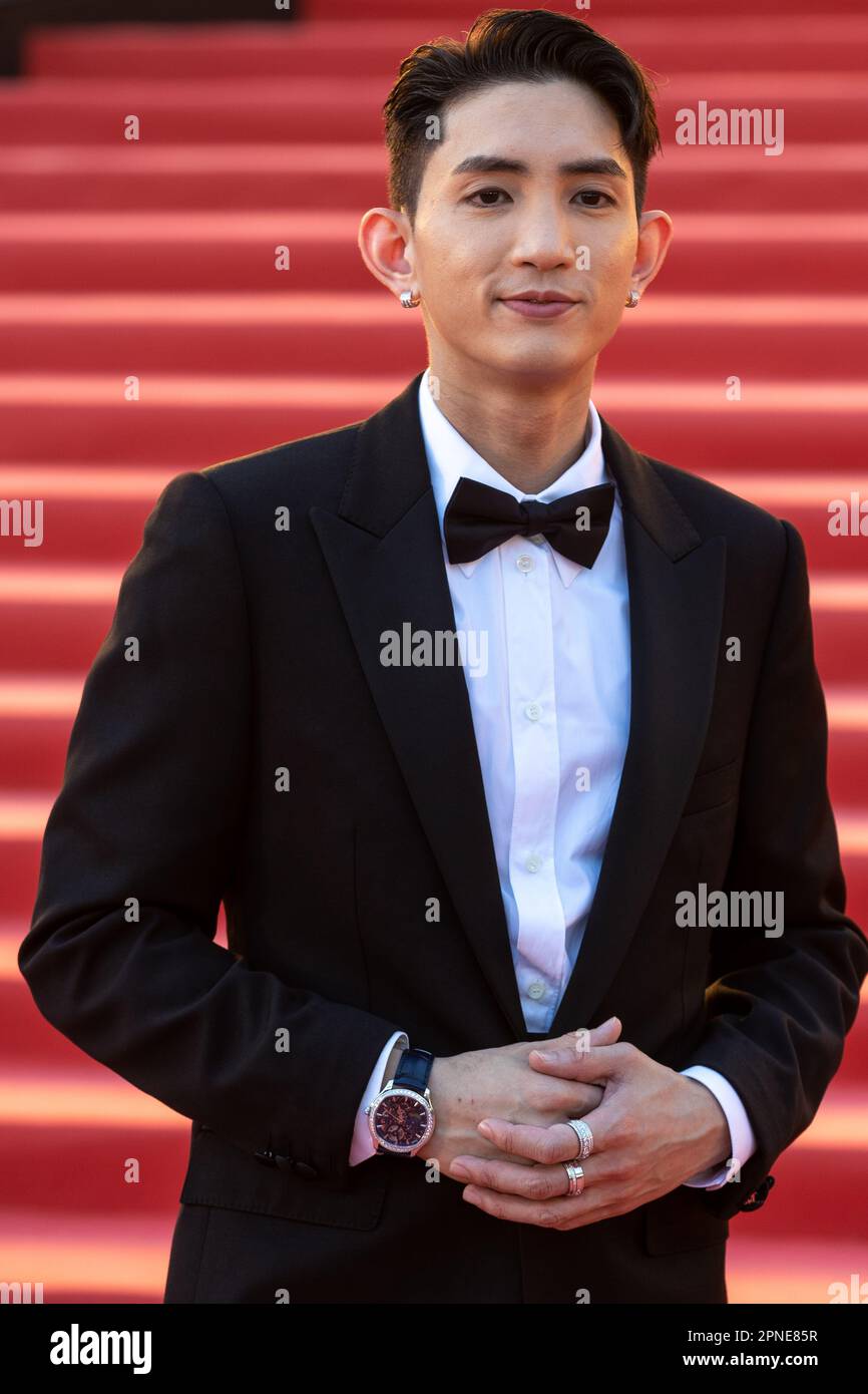 Lok Man Yeung from Canto-pop boy band Mirror arrives on the red carpet for the 41st Hong Kong ...