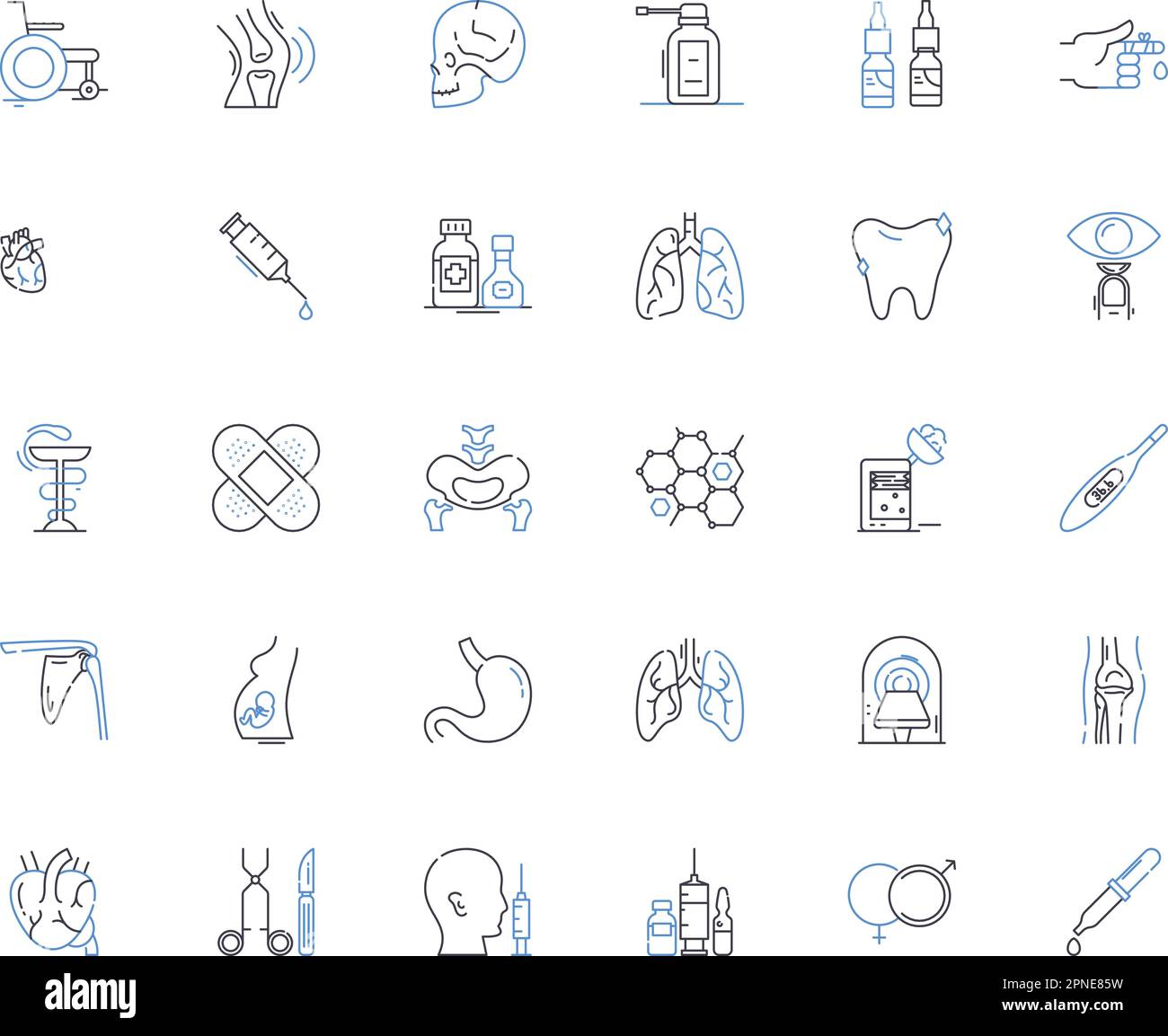 Infirmary line icons collection. Hospital, Clinic, Ward, Sickbay ...