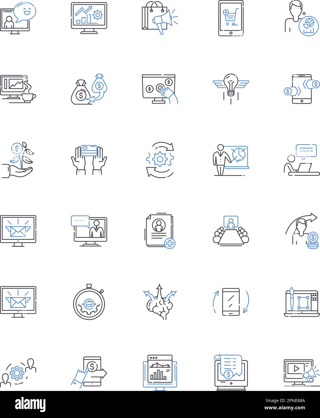 Firm oversight line icons collection. Accountability, Regulation ...