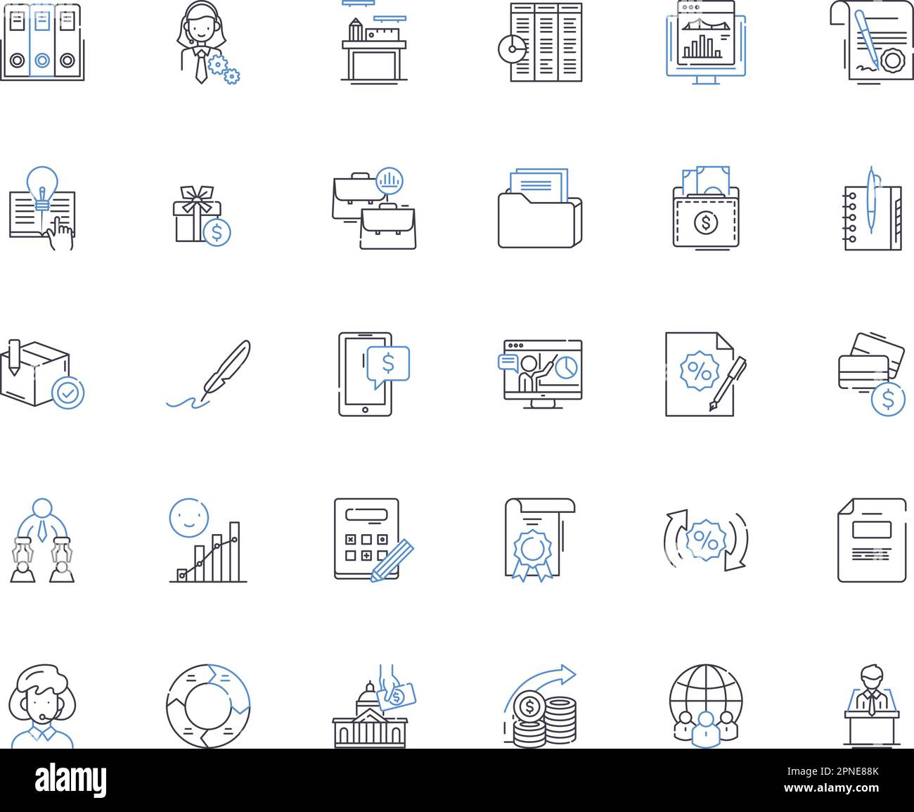 Revenue generation line icons collection. Strategy, Innovation, Sales ...