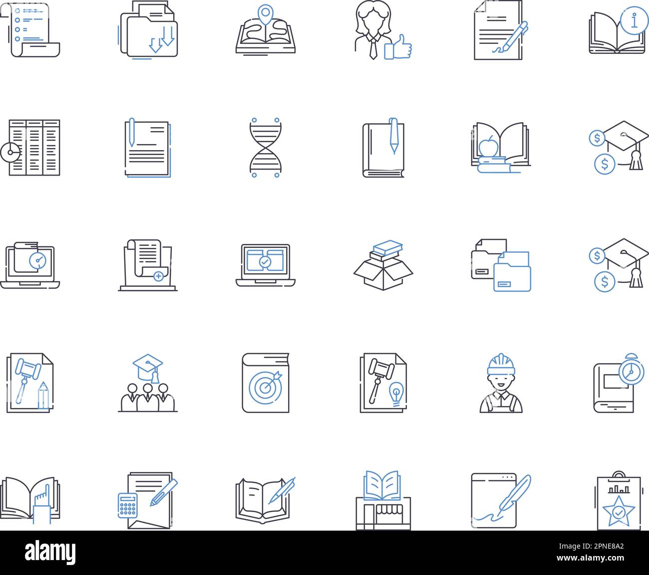Codex and chemistry line icons collection. Alchemy, Chemical reactions ...