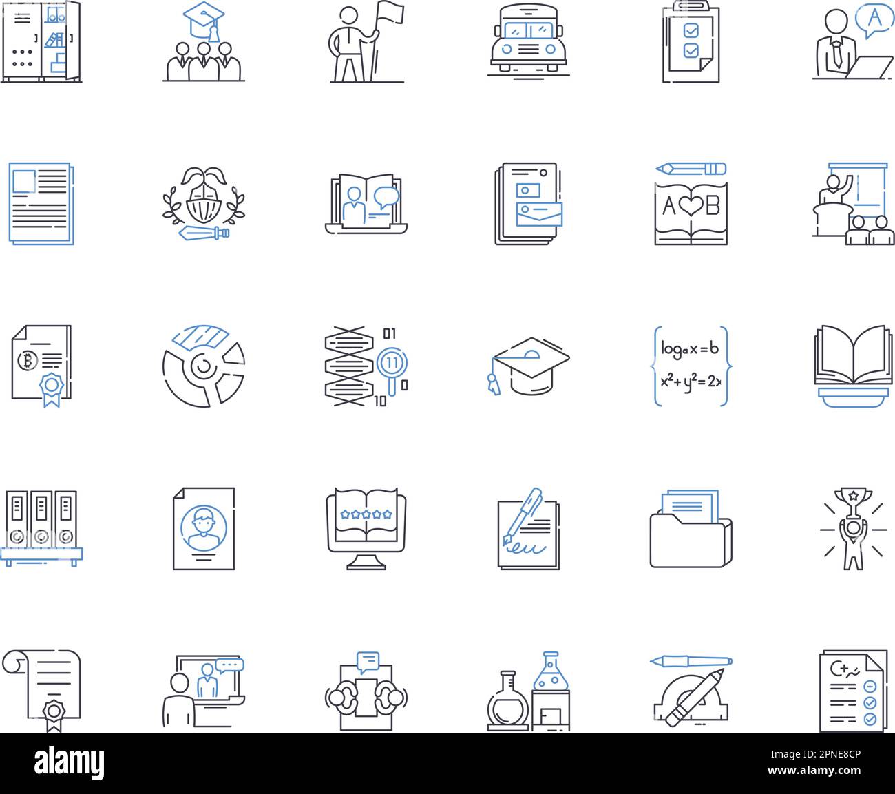 Institute line icons collection. Education, Research, Intelligence ...