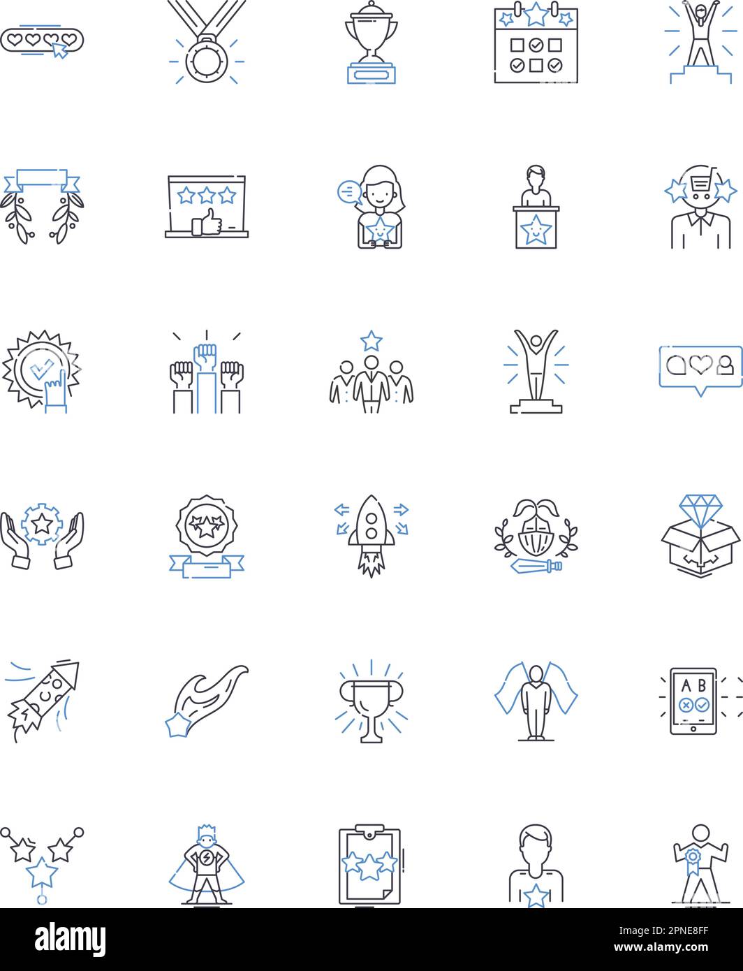 Effective leaders line icons collection. Visionary, Empathetic ...