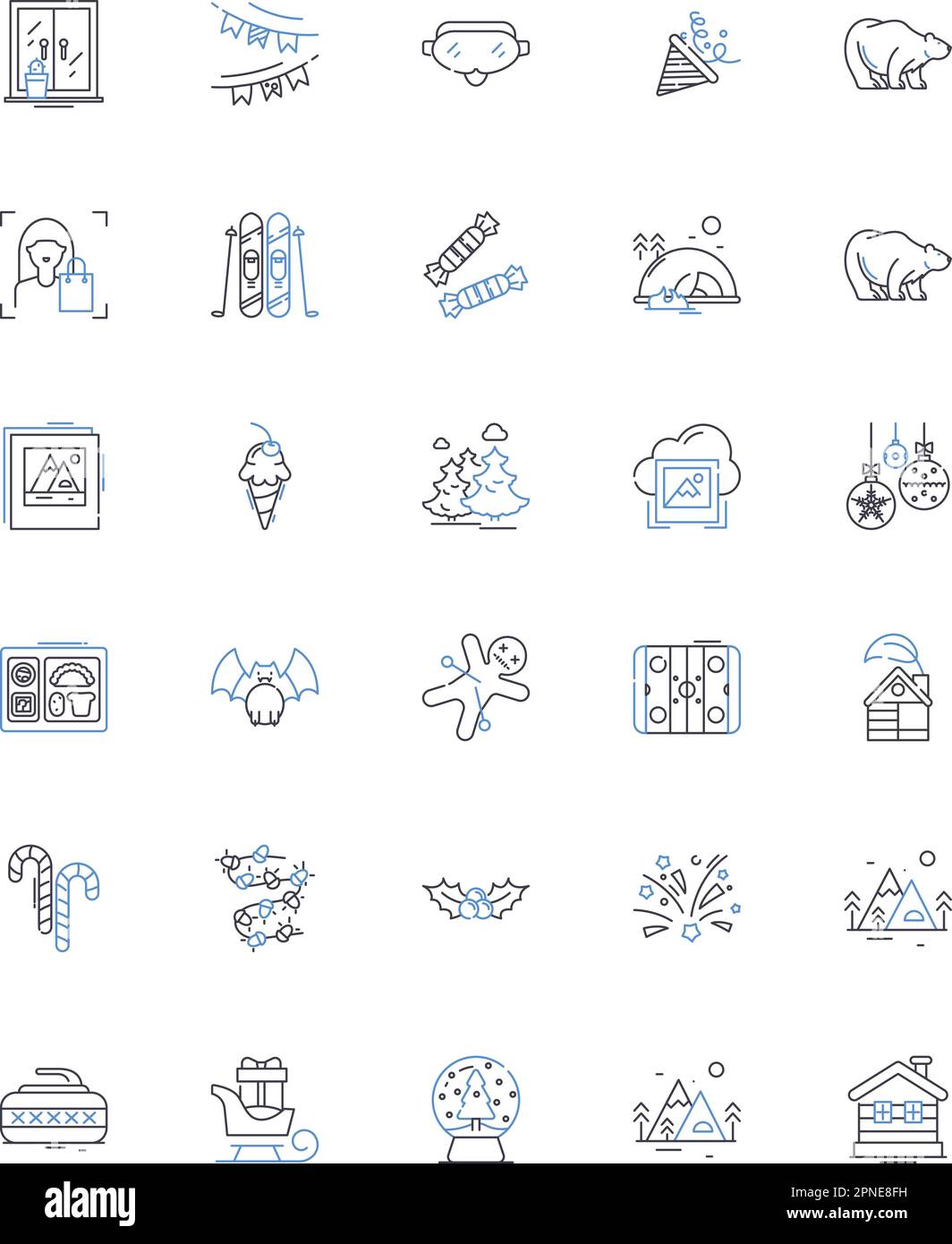 Advent line icons collection. anticipation, preparation, hope, joy ...