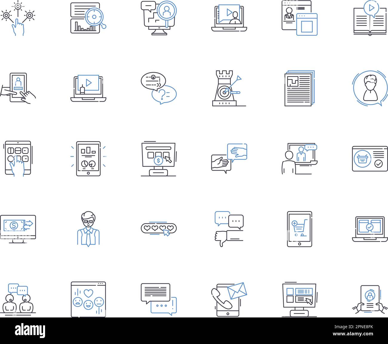 Virtual assets line icons collection. Cryptocurrency, Blockchain ...