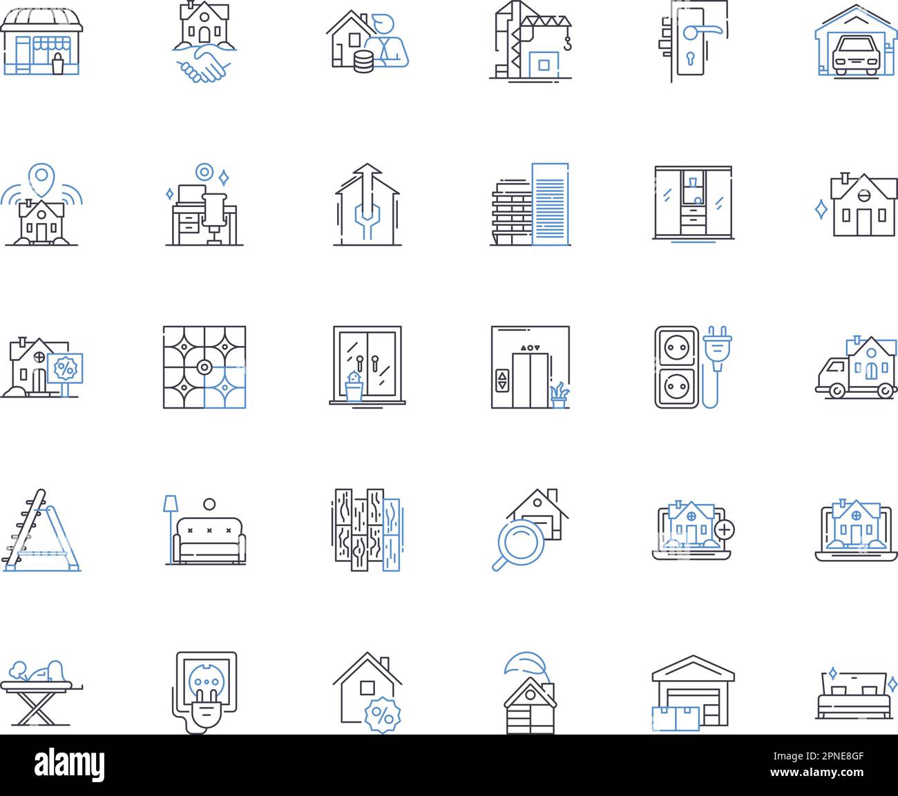 Residential line icons collection. Home, House, Dwelling, Property ...