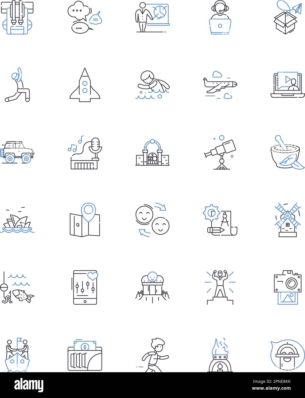 Expedition planner line icons collection. Adventure, Exploration ...