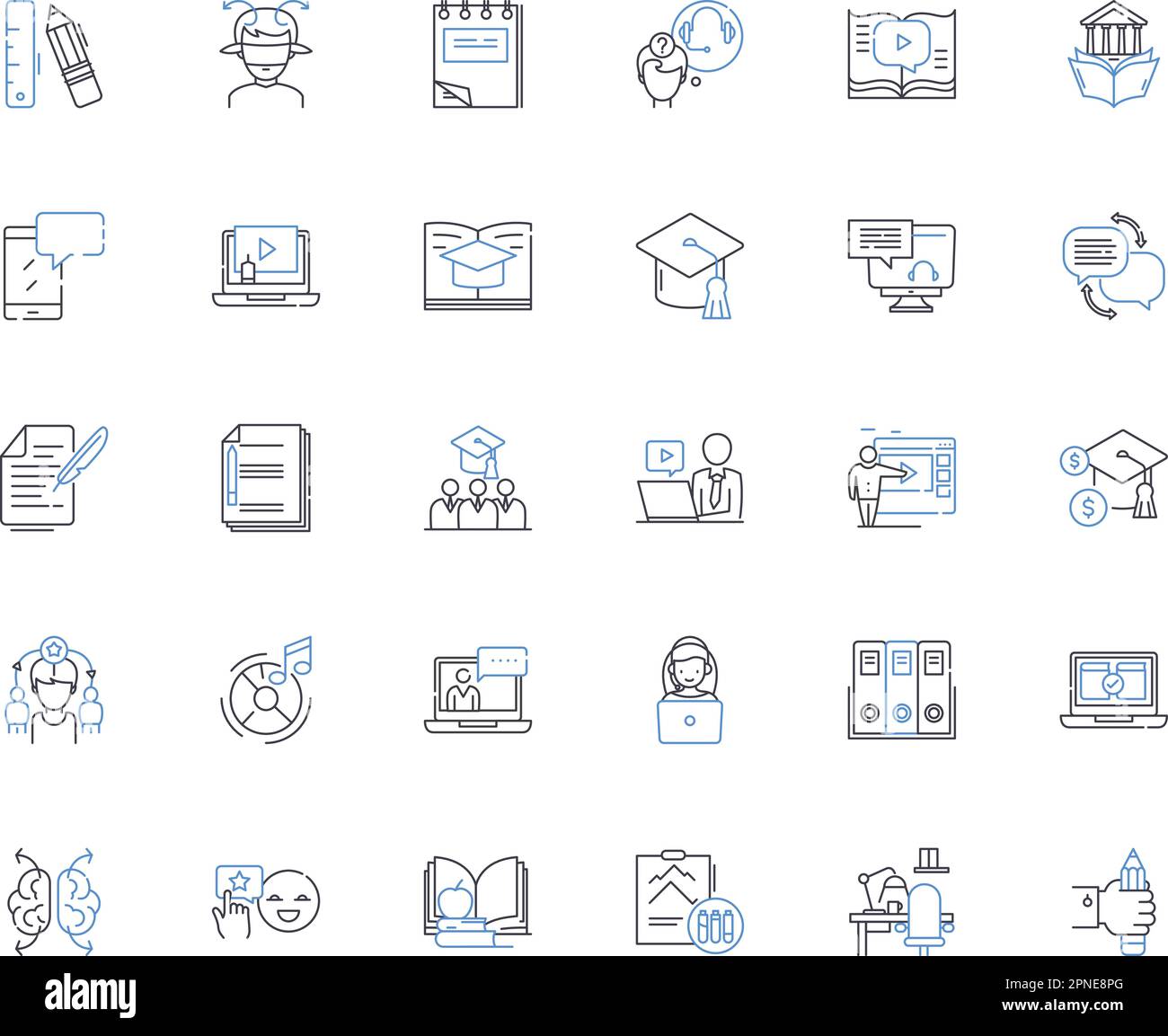 Intellectual growth line icons collection. Learning, Development ...