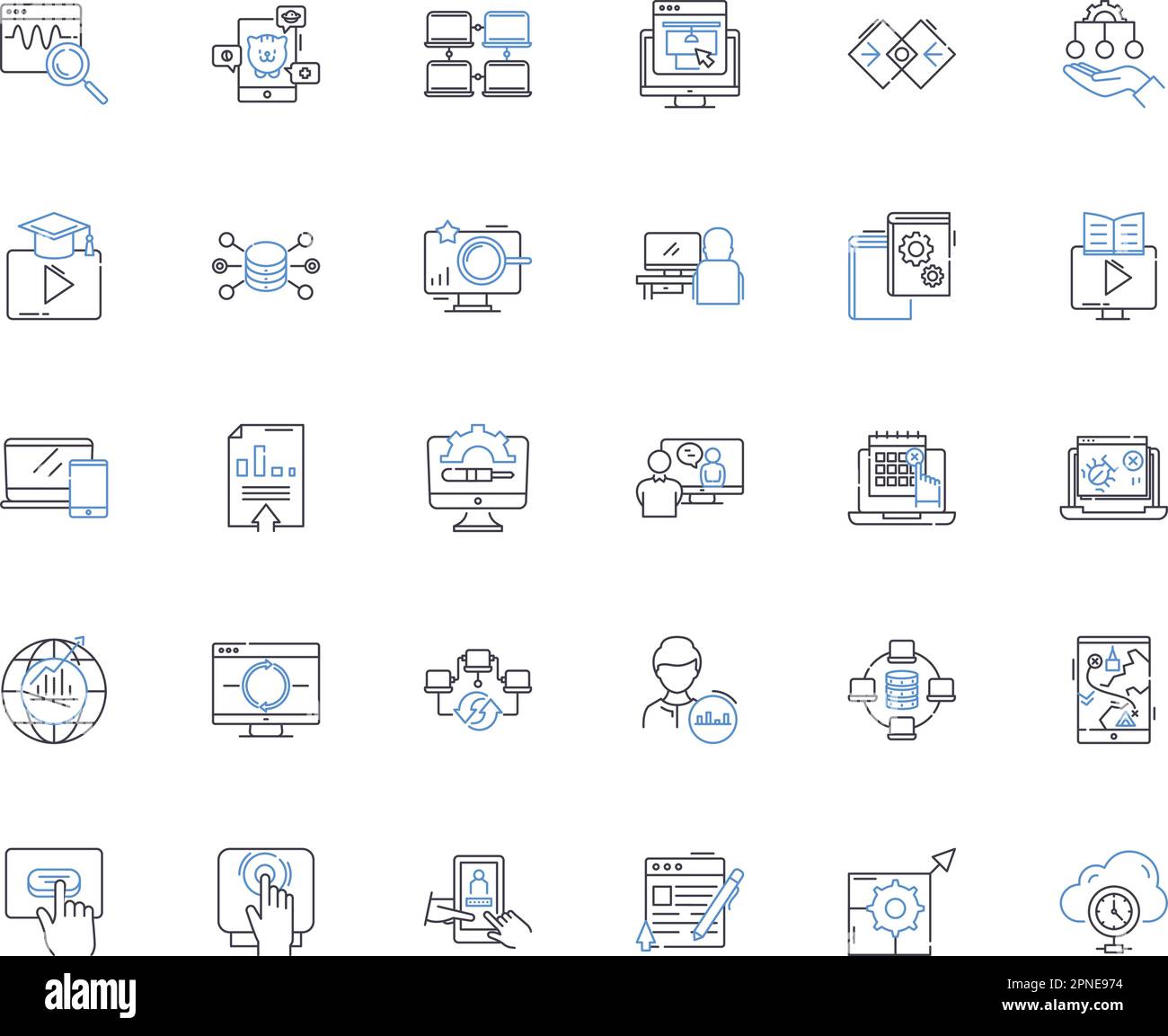 Technological line icons collection. Innovation, Automation ... Technological line icons collection. Innovation, Automation ...