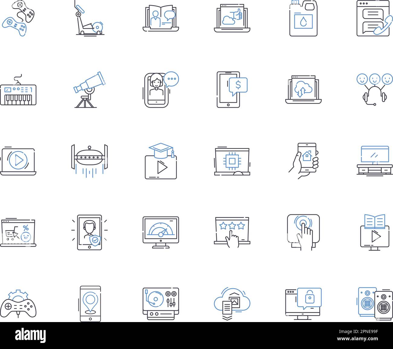 Artificial innovation line icons collection. Robotic, Digital ... Artificial innovation line icons collection. Robotic, Digital ...