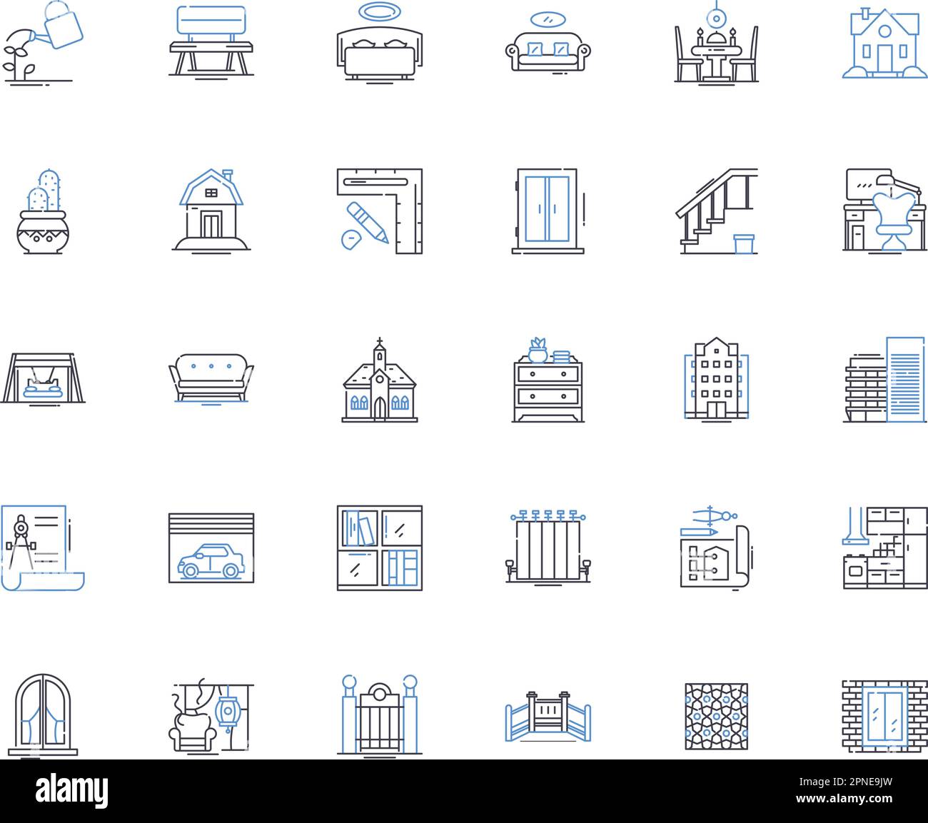 Commercial building line icons collection. Architecture, Facade ... Commercial building line icons collection. Architecture, Facade ...