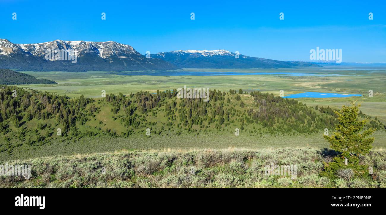 panorama of red rock lakes national wildlife refuge in the centennial ...