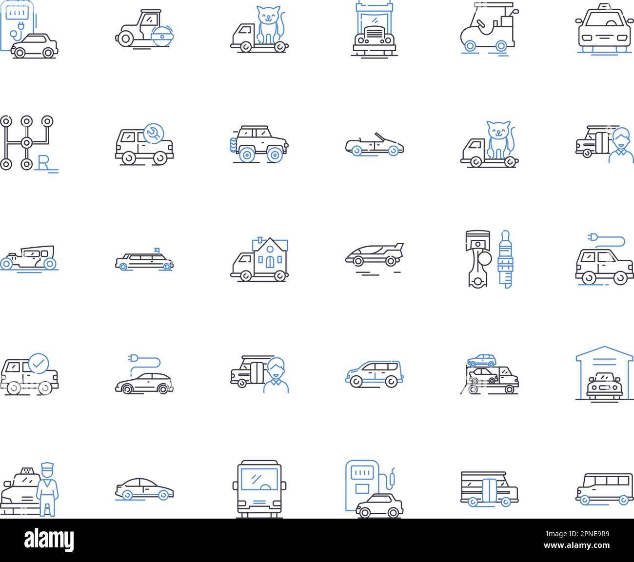 Bus line icons collection. Transit, Coach, Commute, Ride, Wheels, Tour ...