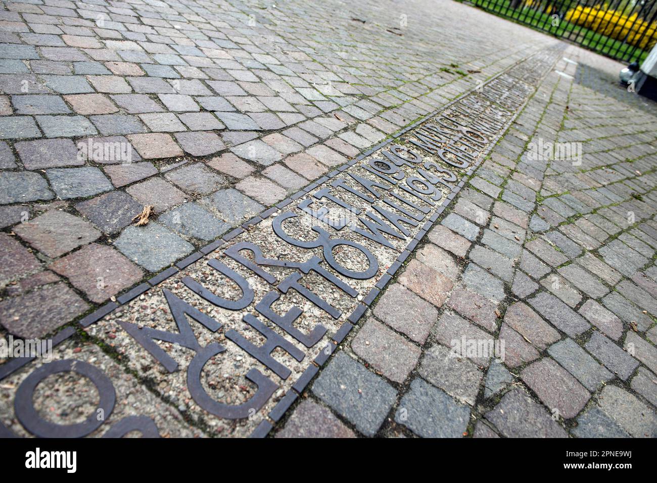 The Warsaw Ghetto boundary markers are memorial boundary lines that ...
