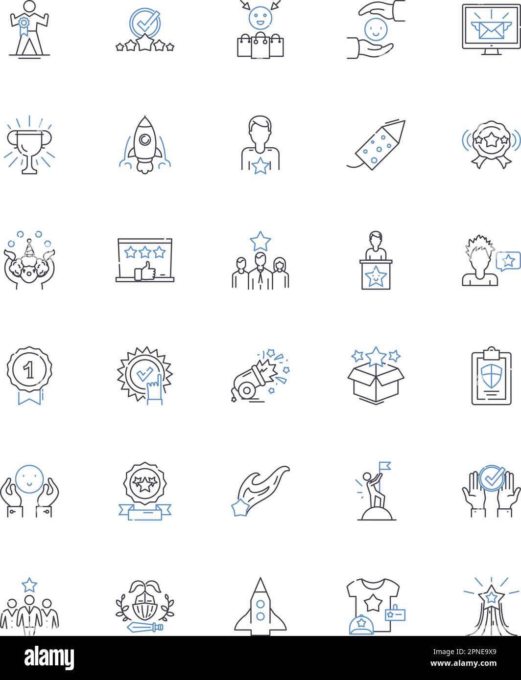 Achievement line icons collection. Success, Accomplishment, Victory ...
