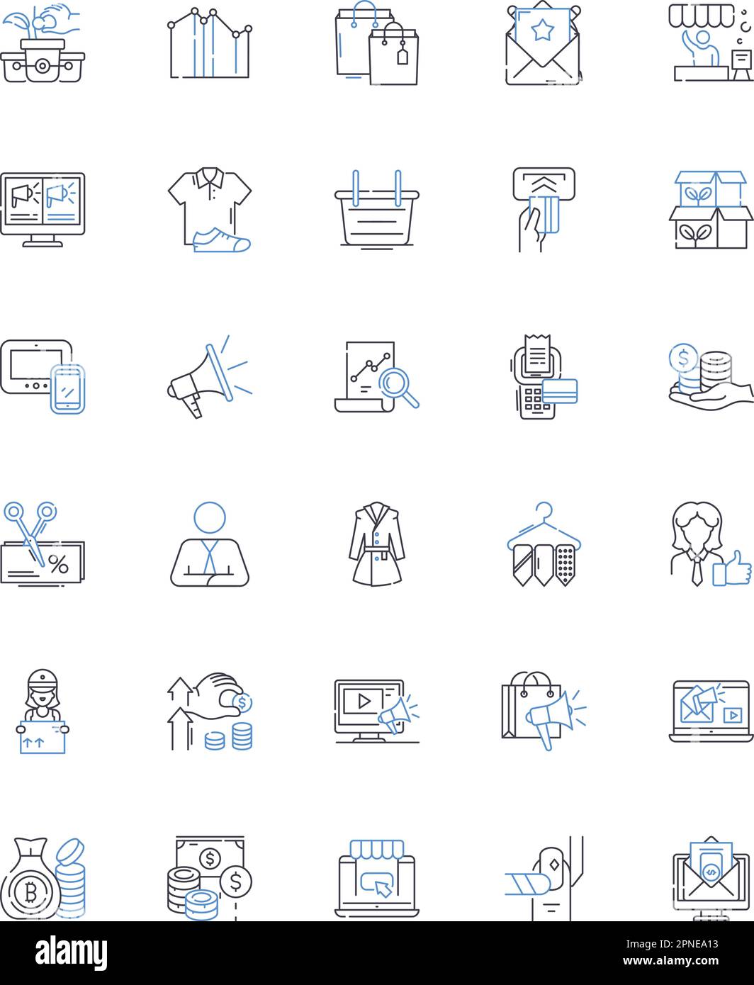 Boutique and profit line icons collection. Fashion, Retail, Boutique ...