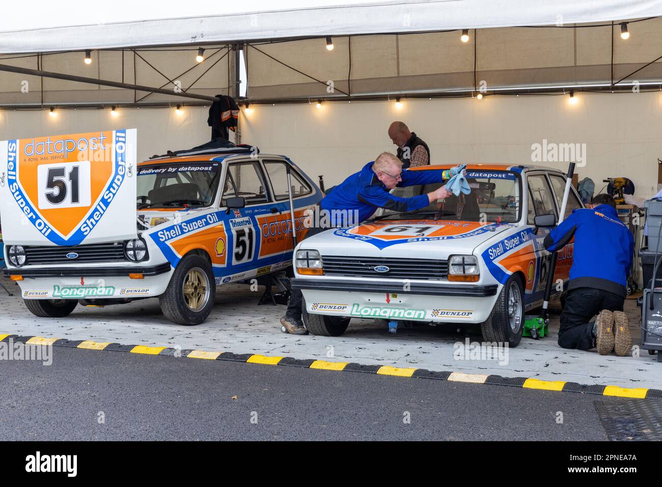 April 2023 - Datapost Ford Fiest race cars in the paddock at the ...