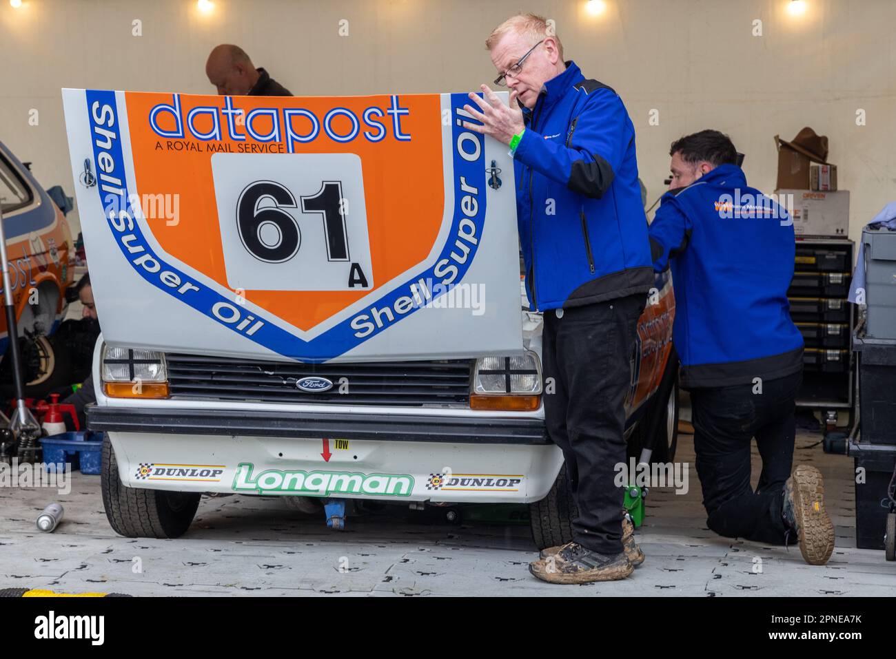 April 2023 - Datapost Ford Fiest race cars in the paddock at the ...