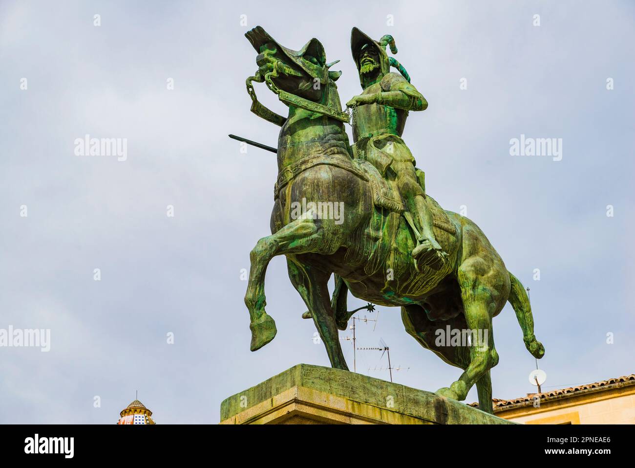 Equestrian statue of Francisco Pizarro, conqueror of Peru, in Main ...