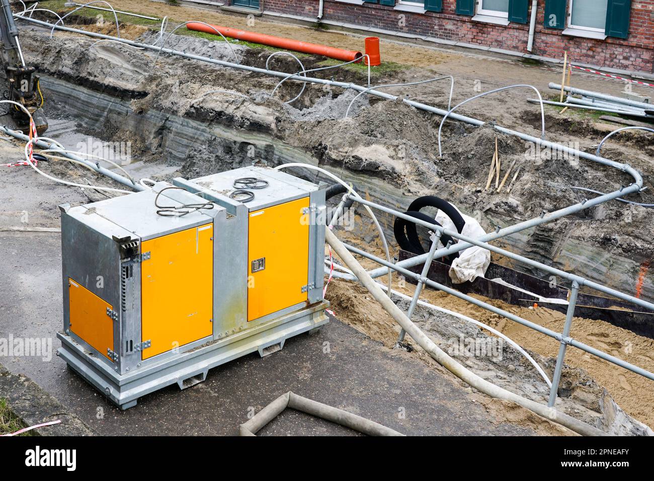 Large mobile diesel powered water pump for dewatering of deep ...