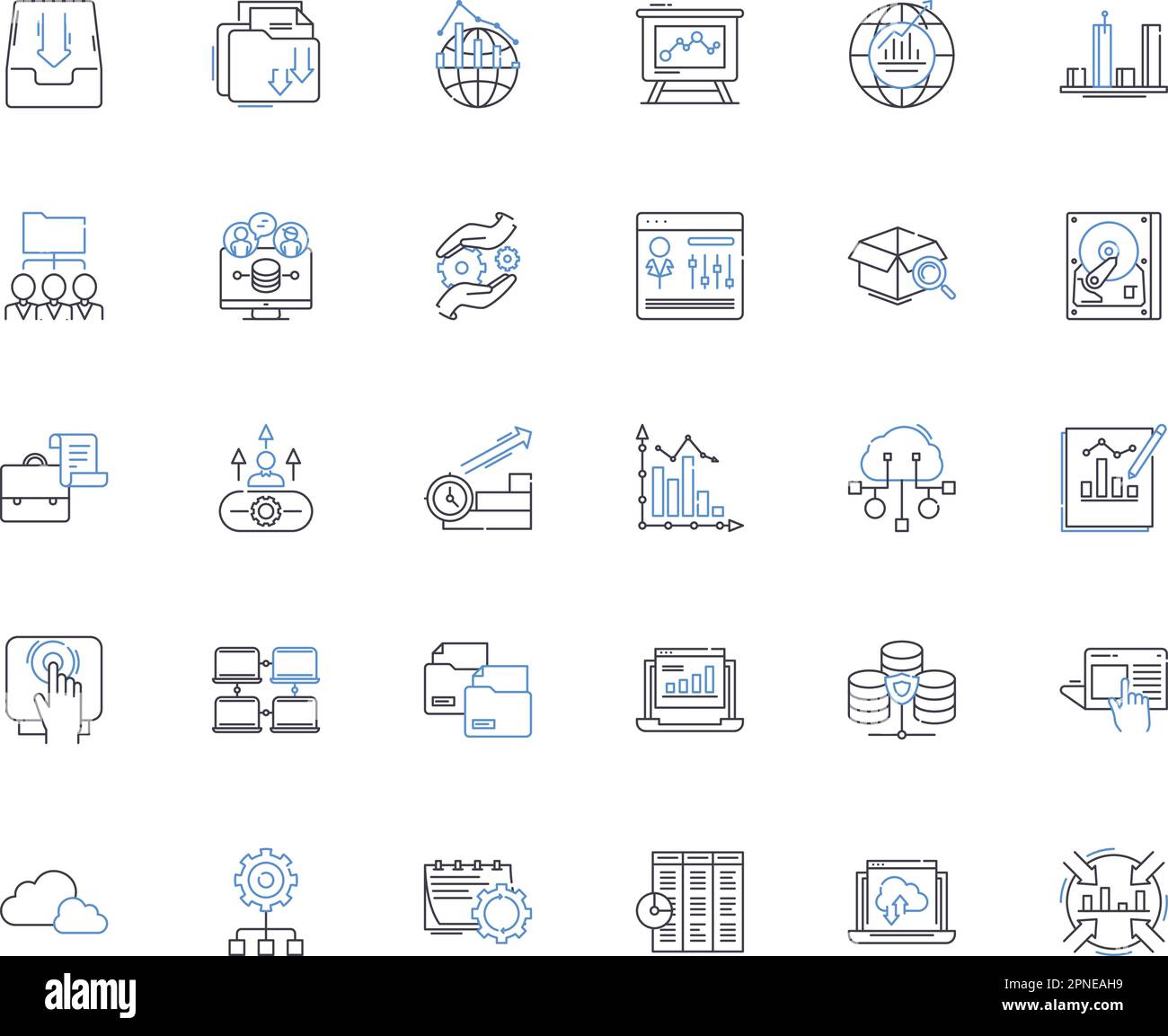 Records and machinery line icons collection. ecords, Archives ...