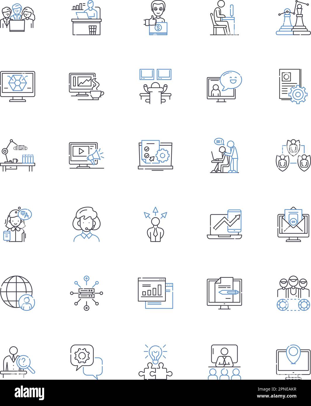 Professional supervision line icons collection. Mentorship, Guidance, Coaching, Feedback ...