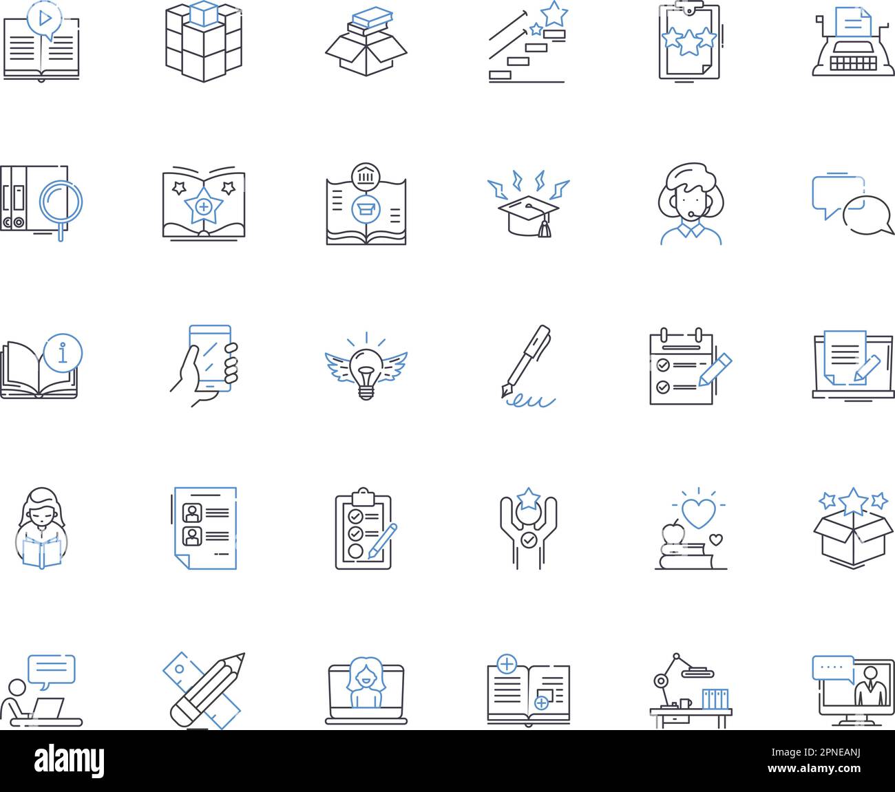 Skill development line icons collection. Growth, Learning, Mastery ...
