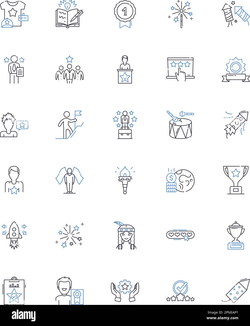 Achievement and earnings line icons collection. Success, Growth ...