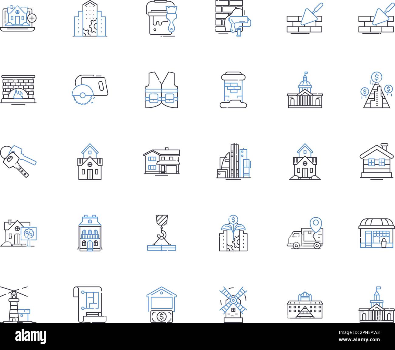 House and abode line icons collection. Home, Dwelling, Residency ...