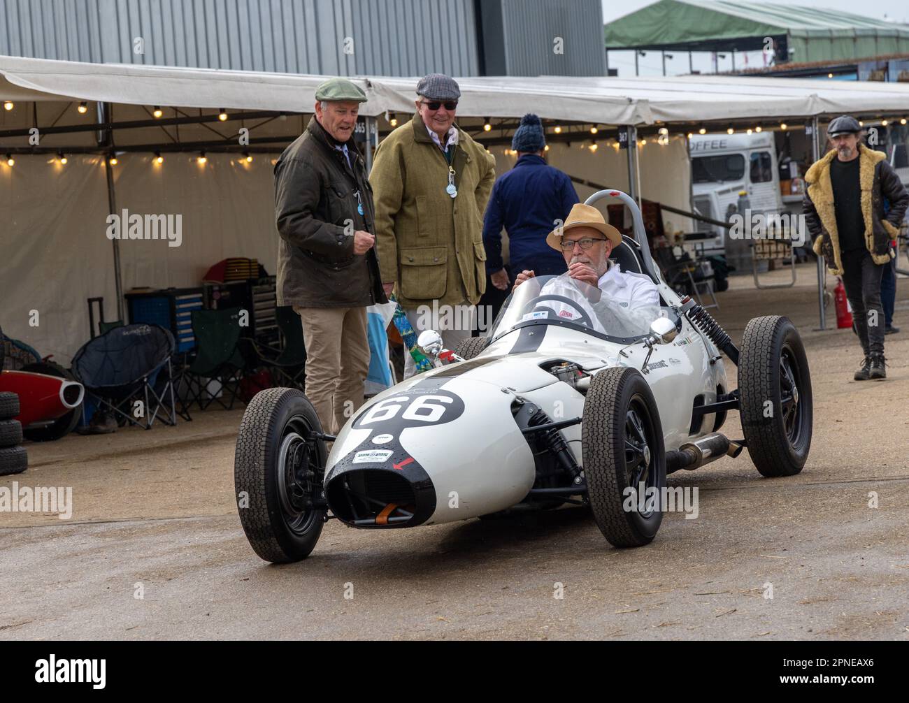 Race cars in the paddock at the goodwood members meeting 80 hi-res ...