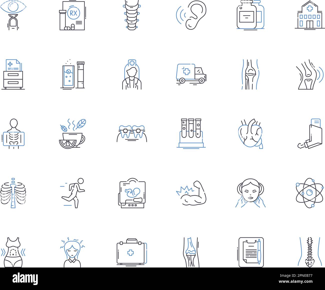 eHealth line icons collection. Telemedicine, Wearable, mHealth ...