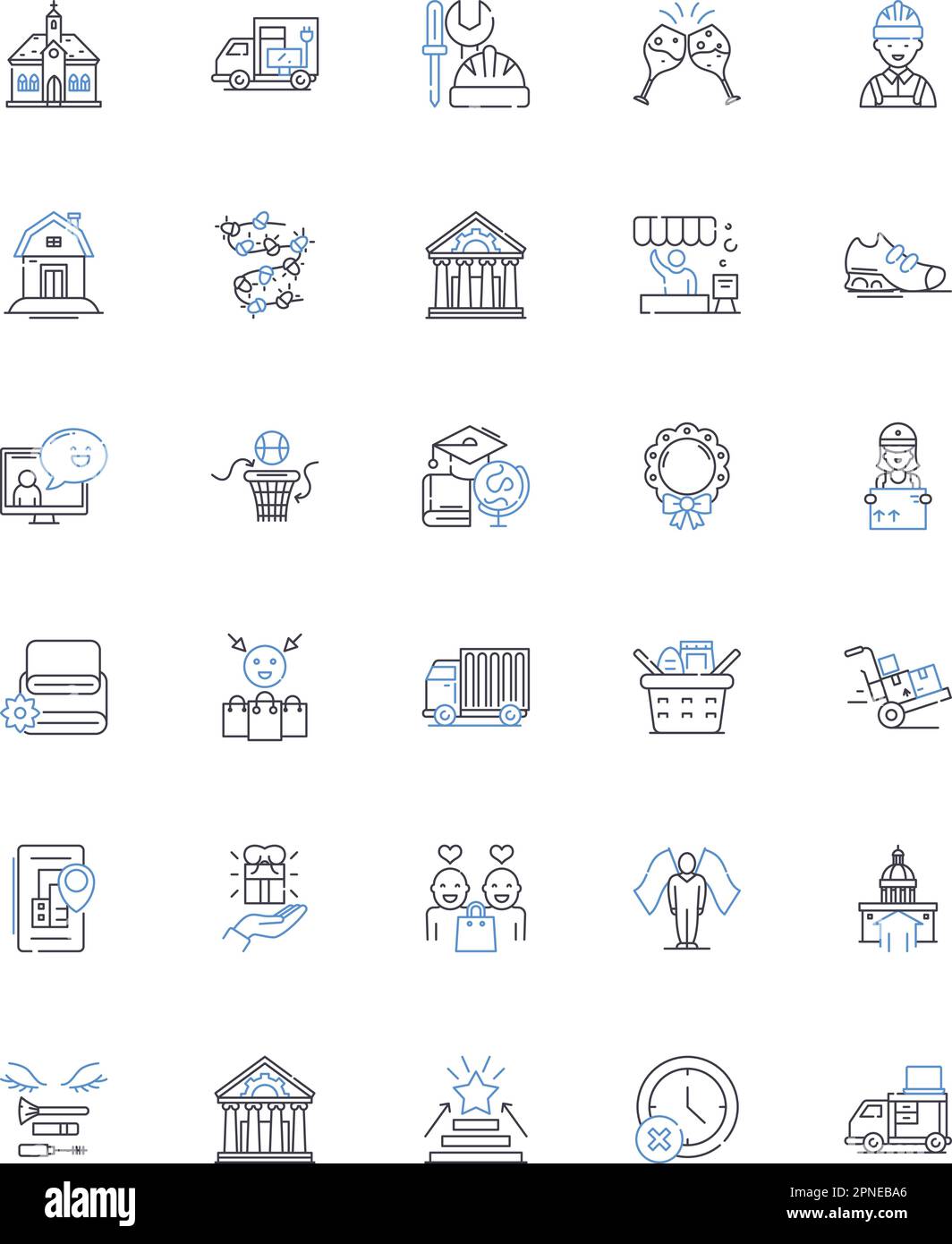 Cosmopolitan vibe line icons collection. Glamorous, Sophisticated ...