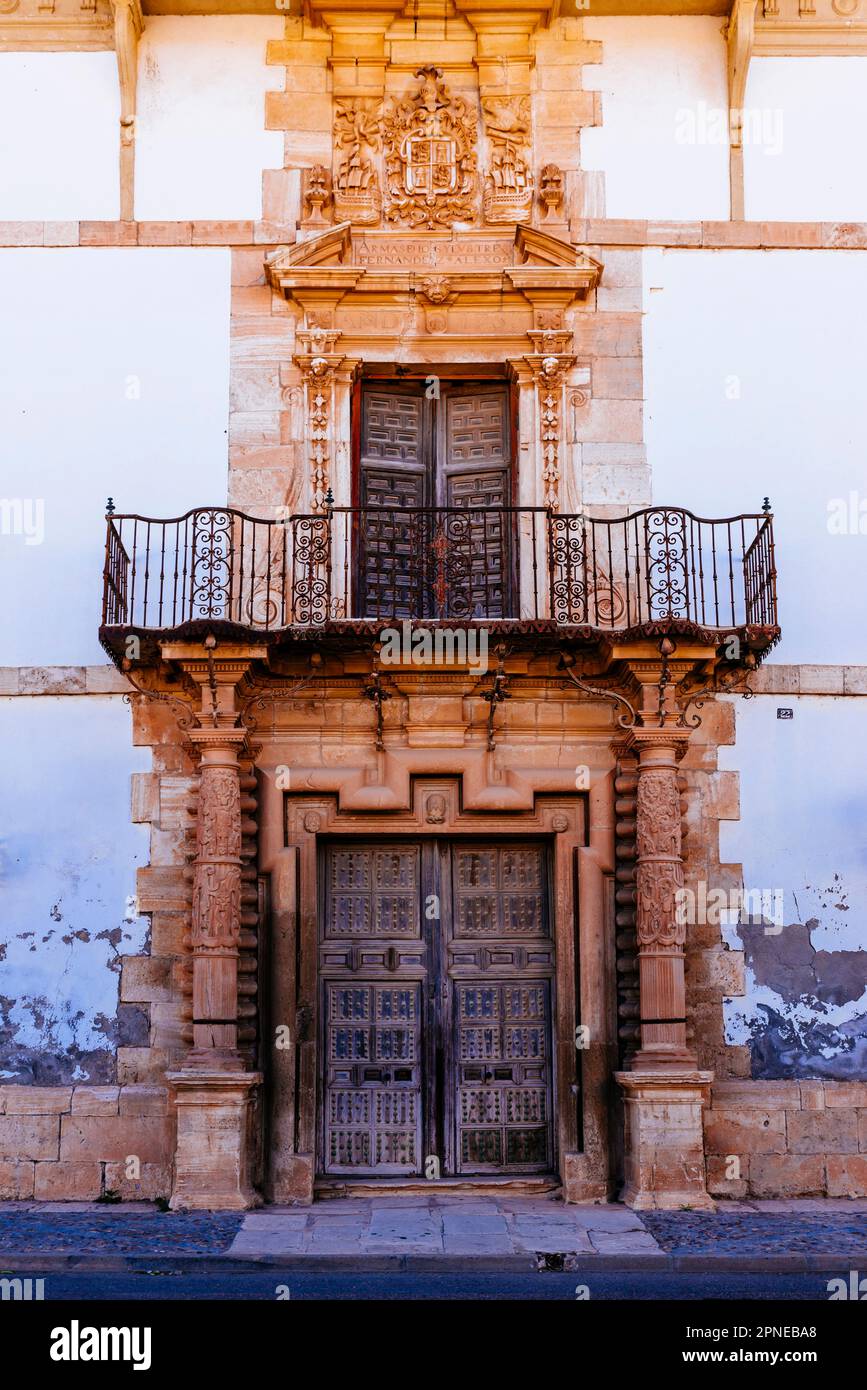 Detail facade. Casa de las Torres - House of the Towers. Palace-house ...