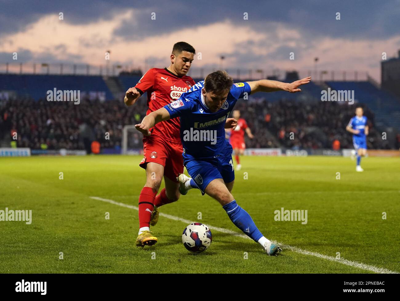 Leyton Orient's Ruel Sotiriou (left) and Gillingham's Robbie McKenzie ...