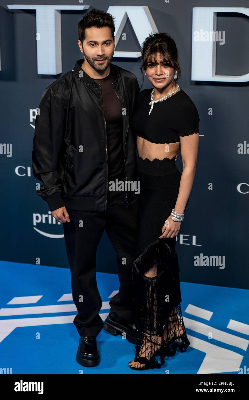 Varun Dhawan and Samantha Ruth Prabhu, attends the global premiere of ...