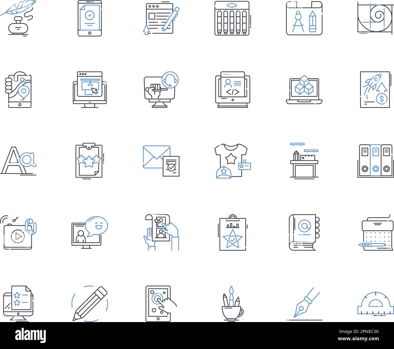 Originator line icons collection. Creator, Innovator, Pier, Architect ...