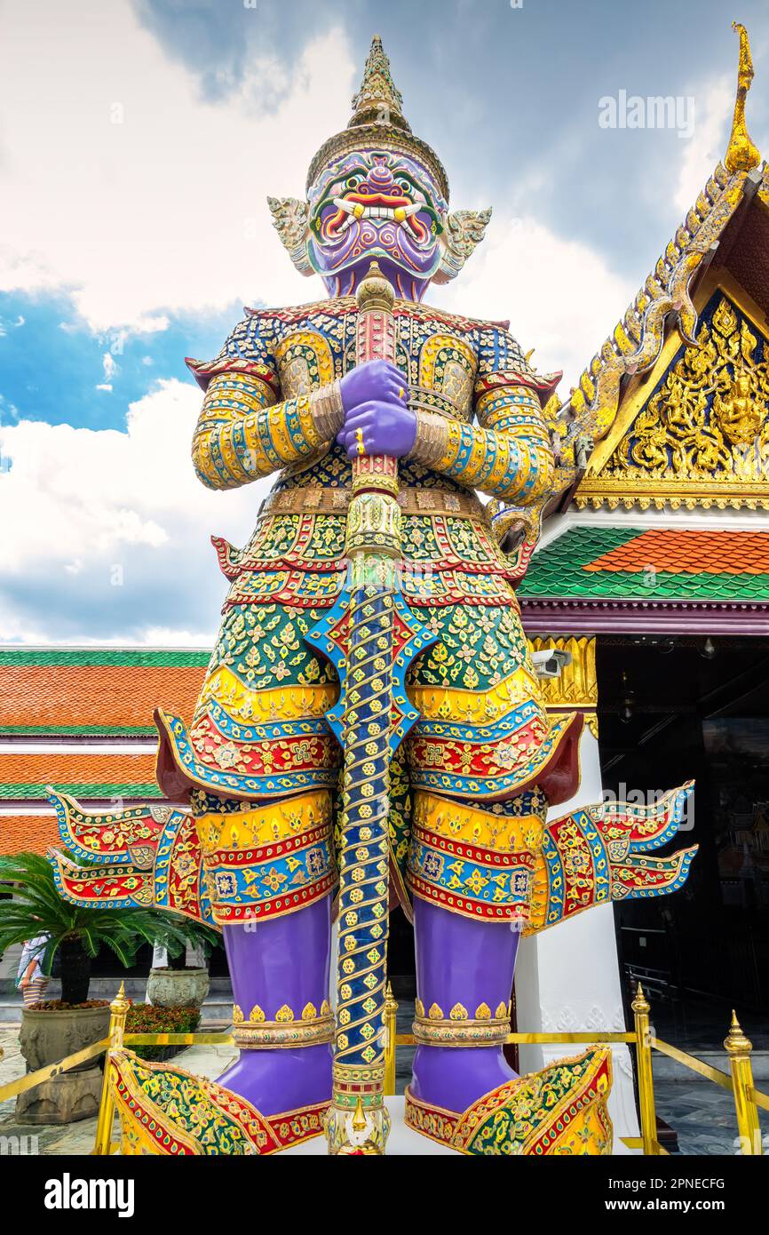 Giant Demon Guard at Wat Phra Kaew, Grand Palace, Bangkok Thailand ...