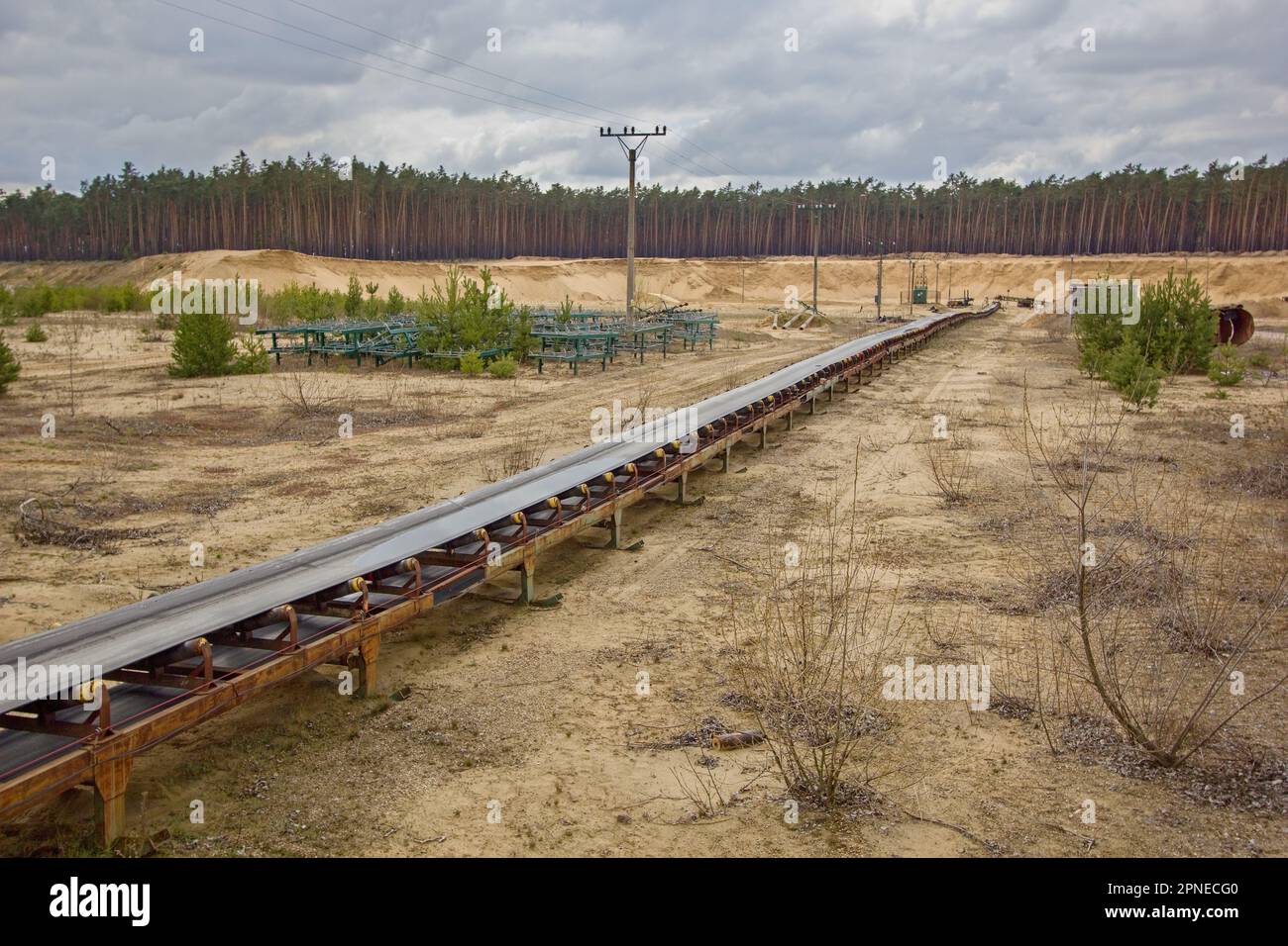 Industrial Belt conveyor in a sand pit Stock Photo - Alamy