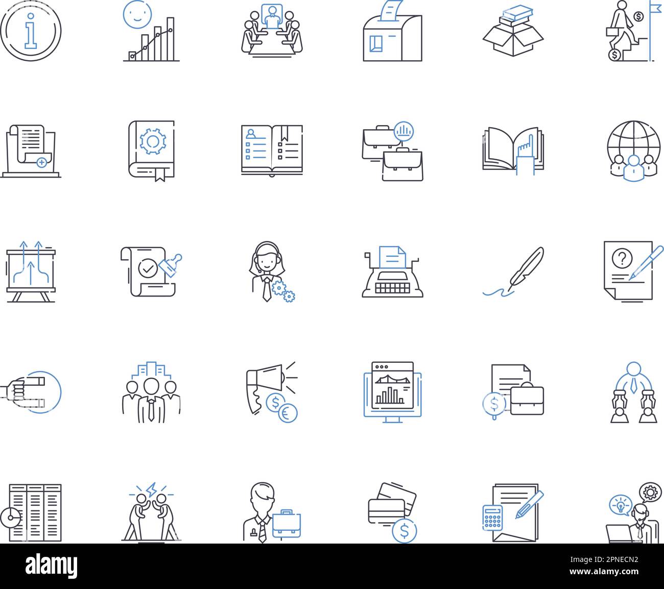 Banking establishment area line icons collection. ATM, Teller, Counter ...