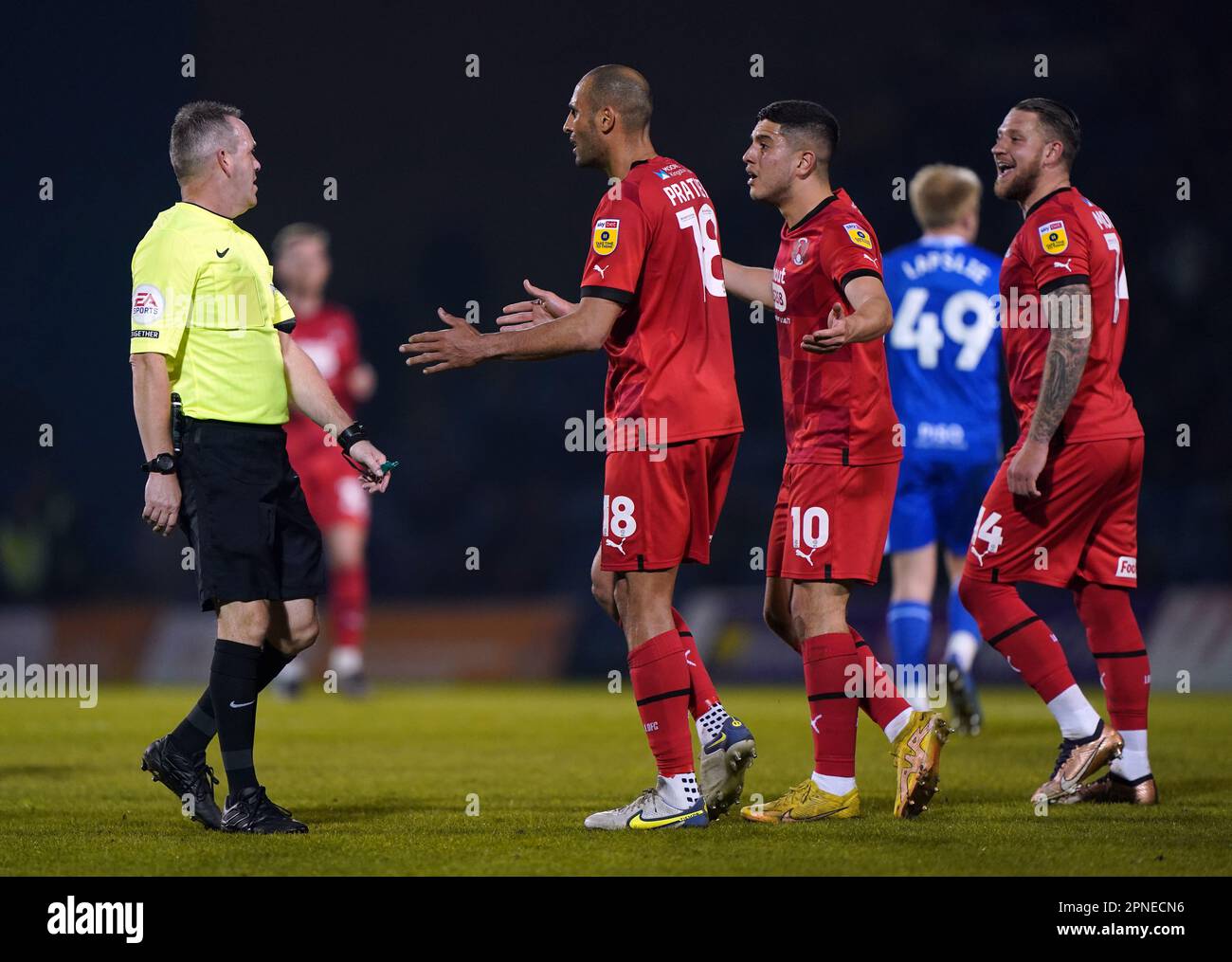 Leyton Orient's Darren Pratley appeals to referee Carl Brook during the ...